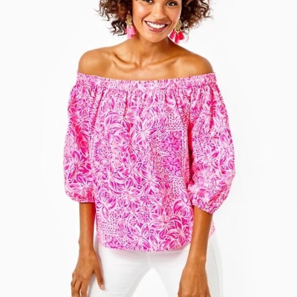 Lilly Pulitzer | Tops | Lilly Pulitzer Winifred Off Theshoulder Top ...